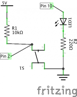 Pushbutton and Flashing LED with mills() tutorial