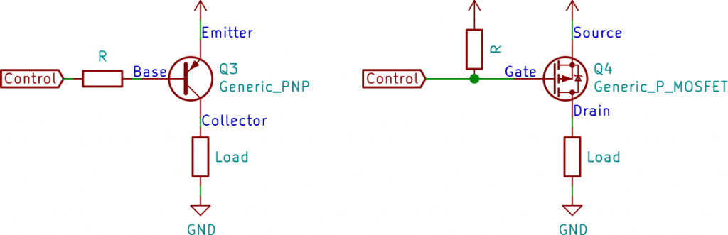 Low side vs. High side transistor switch - Bald Engineer